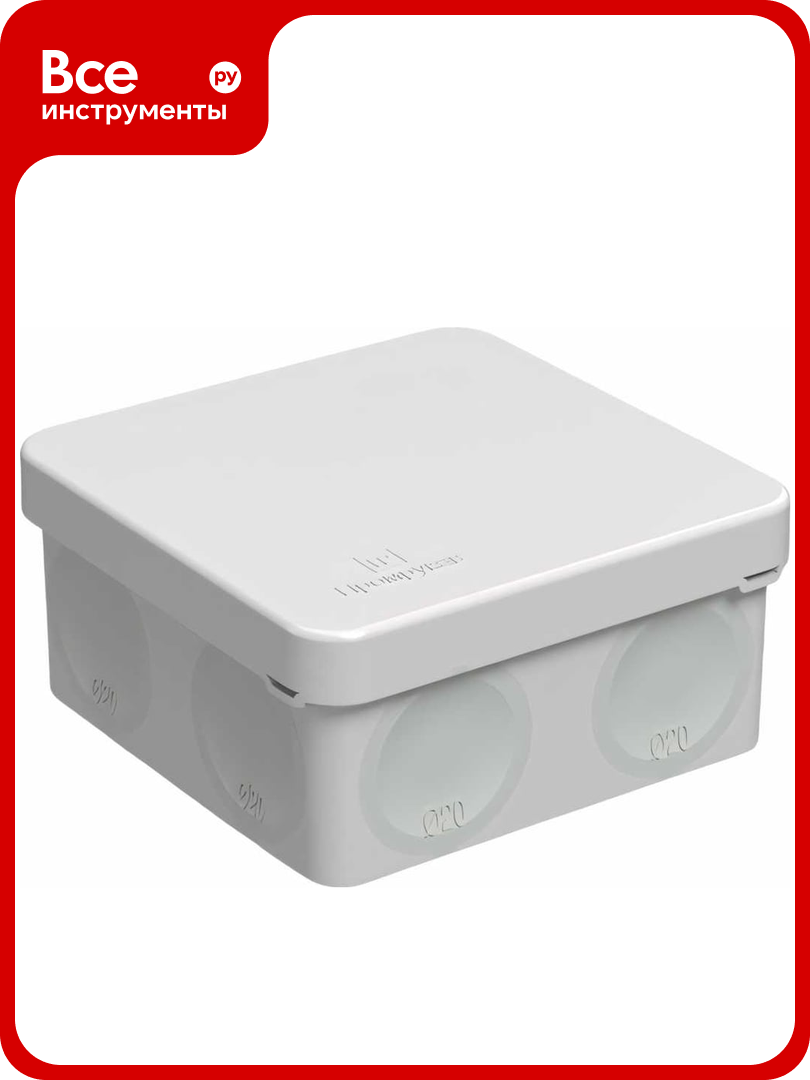 Распределительная коробка Промрукав для прямого монтажа двухкомпонентная безгалогенная HF 80х80х40 60-0210