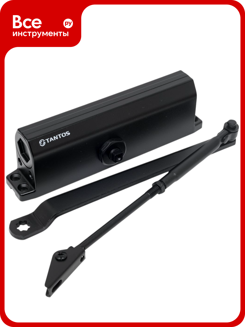Дверной доводчик Tantos TS-DC120 черный, морозостойкий, с усилием EN5 для дверей весом до 150 кг 00-00186802