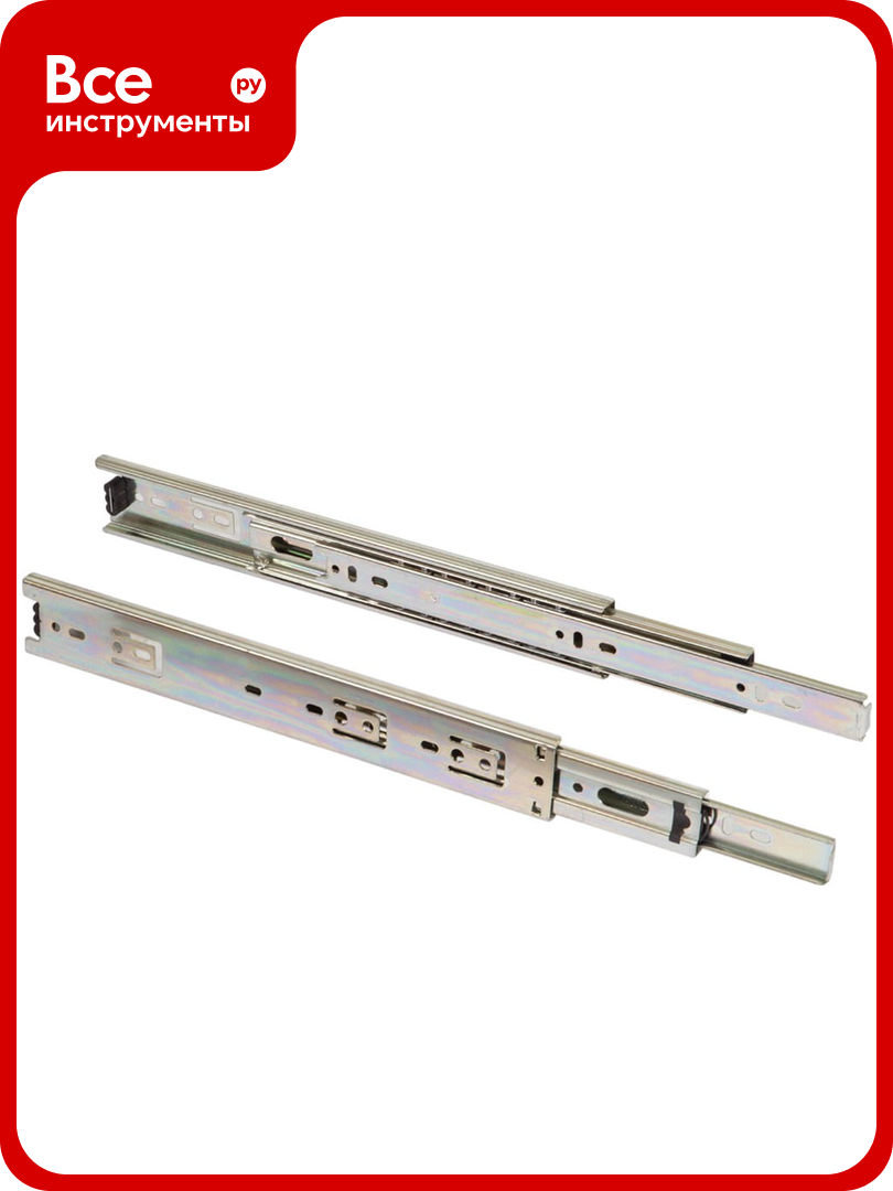 Направляющая шариковая AKS h=35 L-500, левая правая AK 22292, сталь цинк, монтаж, выдвижной механизм