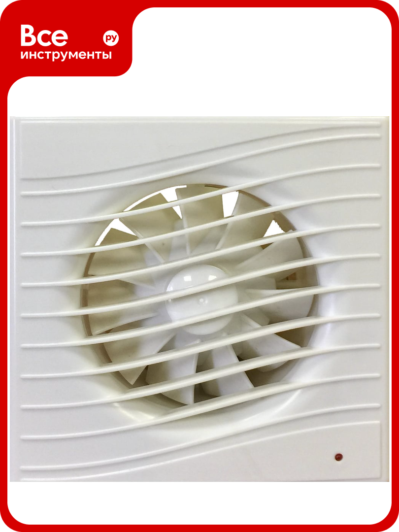 Вентилятор осевой, вытяжной виенто волна с таймером, малошумный, с обратным клапаном, 130 м³/ч