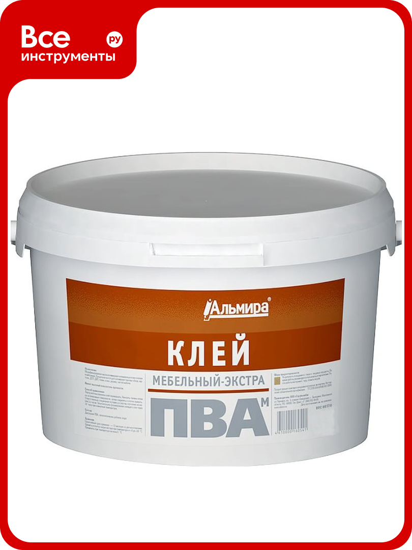 Клей ПВА Альмира мебельный- экстра Альмира 1 кг 00-00000387