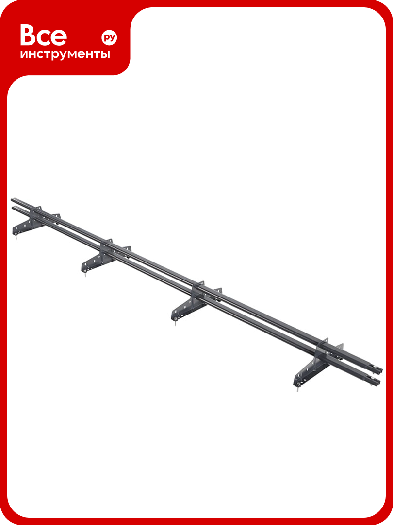 Трубчатый снегозадержатель Borge 3 м, 4 опоры, серый графит RAL 7024 01.010.30.04.01.100.7024