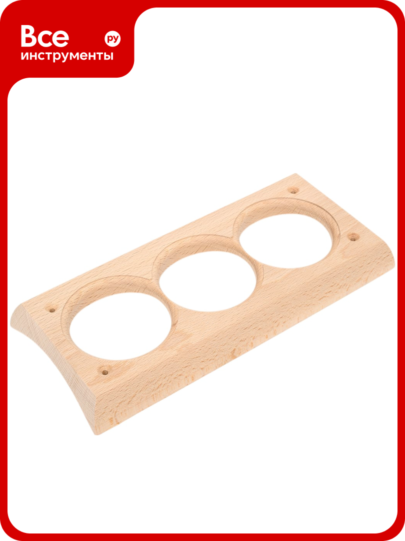 Накладка мезонинъ 3-местная ВМ, установочная, деревянный бежевый блок прямоугольной формы, открытый монтаж