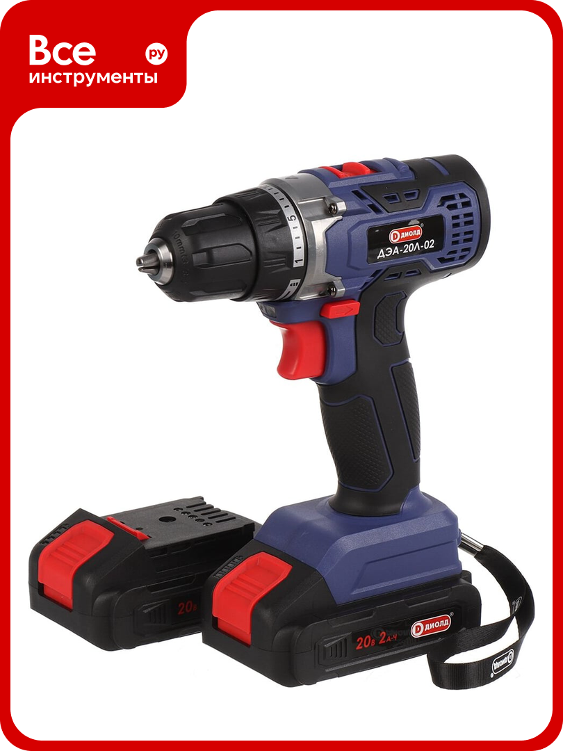 Дрель-шуруповерт Makita, максимальный крутящий момент 45 Нм, с двумя аккумуляторами 2 Ач и подсветкой для ремонта