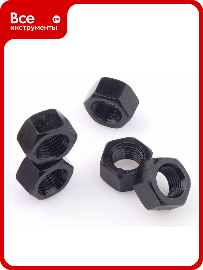 Гайка Море-Метизов DIN 934, класс прочности 12, оксид, M8, 100 шт. GAYKA934M8100M