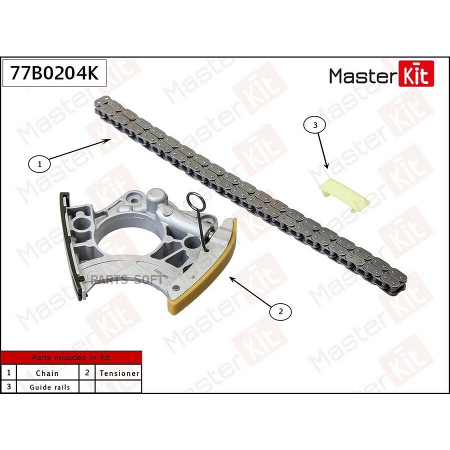 MASTERKIT 77B0204K 77B0204K Комплект цепи привода распредвала VAG CAJA CCAA CEUC CAKA CCBA CAKA CCBA ()
