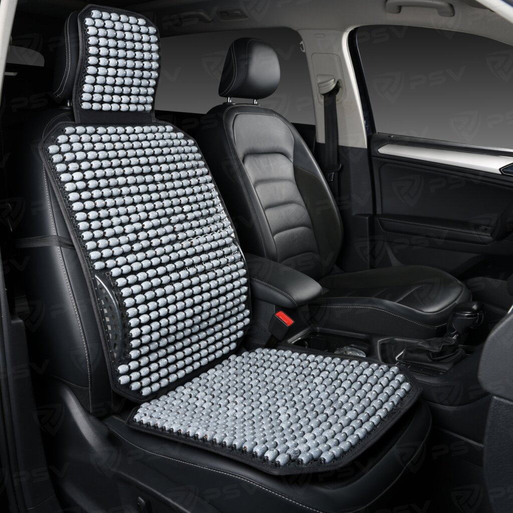 Накидка массажная "PSV" P2010 BIG PLUS большая, с поддержкой, деревянные шарики, серый