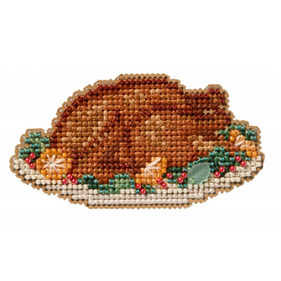 Набор для вышивания Mill Hill MH182523 Turkey Platter (Блюдо из индейки), Счетный крест, 8.5 x 4.35 см