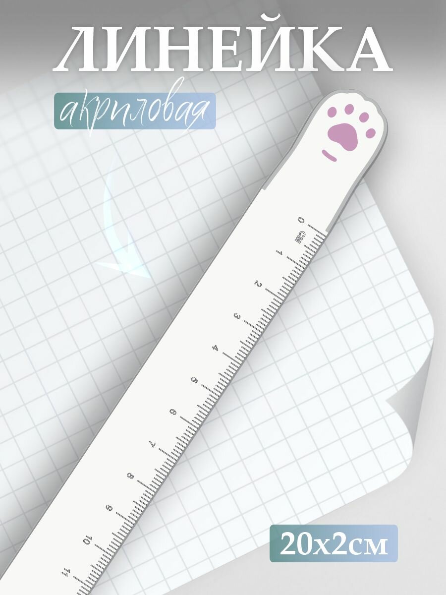 Линейка школьная White cat's paw from pinterest