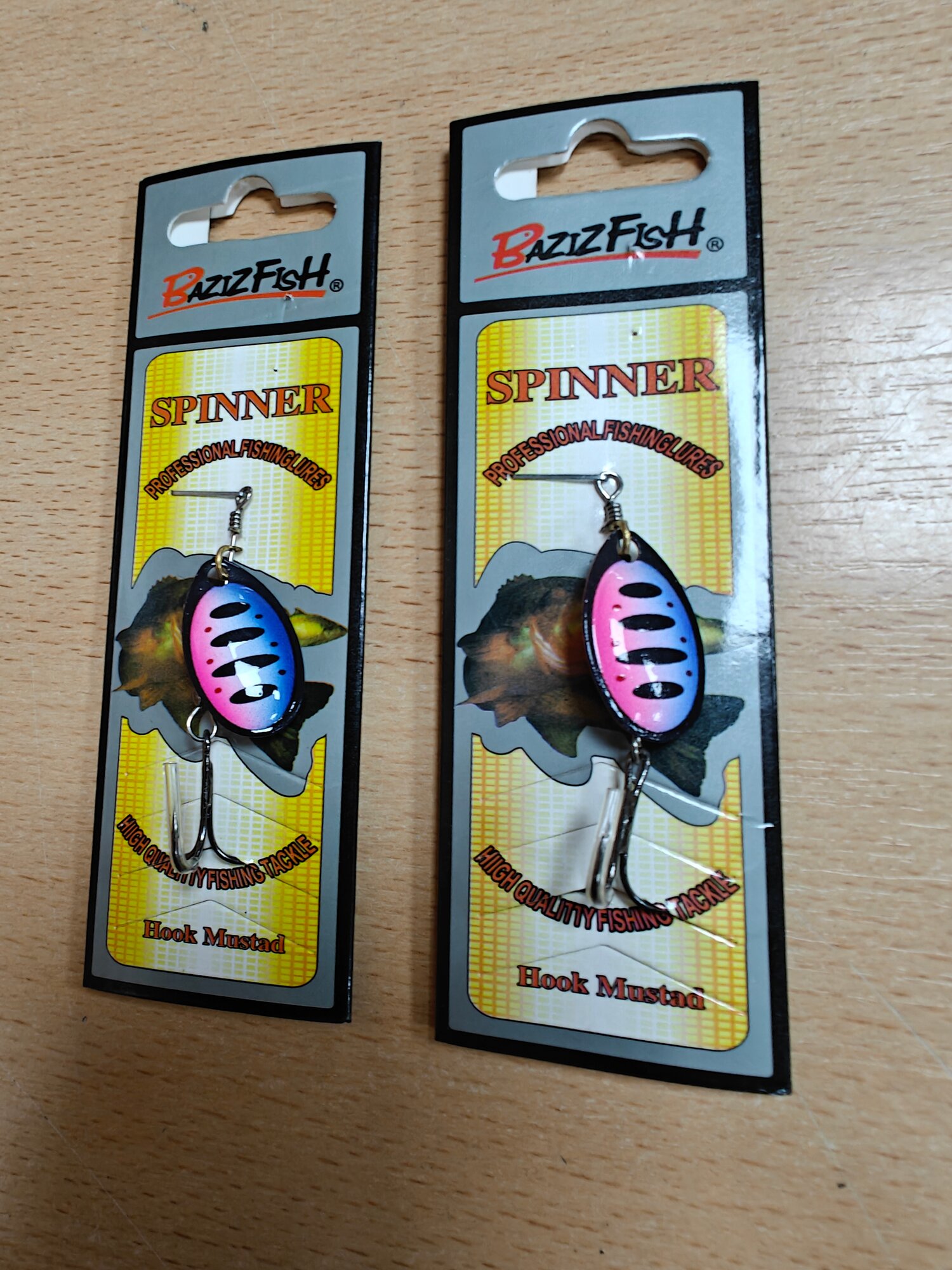 Блесна вращающаяся (вертушка) BazizFish, тройник Mustad, вес 5гр. цвет 564, набор 2 шт.