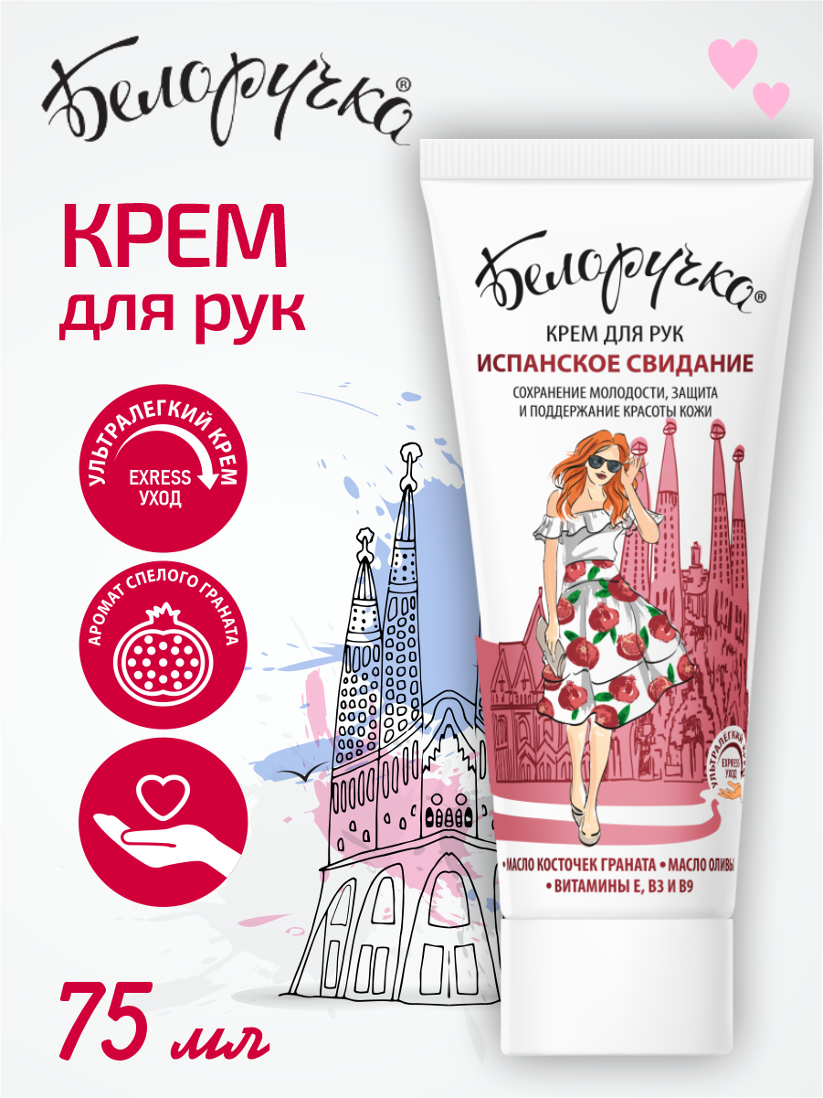 Белоручка Крем для рук Испанское свидание 75 мл.