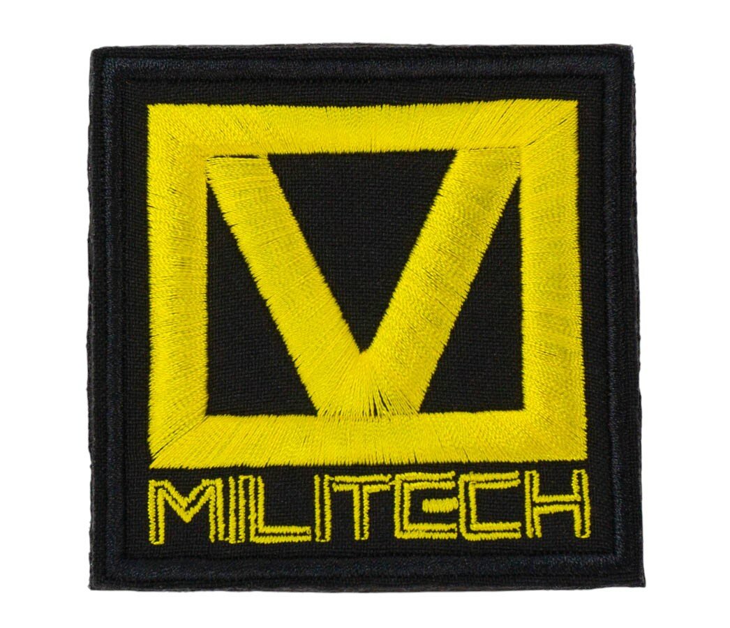 Шеврон / нашивка (патч на липучке) Strike "Cyberpunk 2077. Корпорация Милитех / Militech" 70 мм