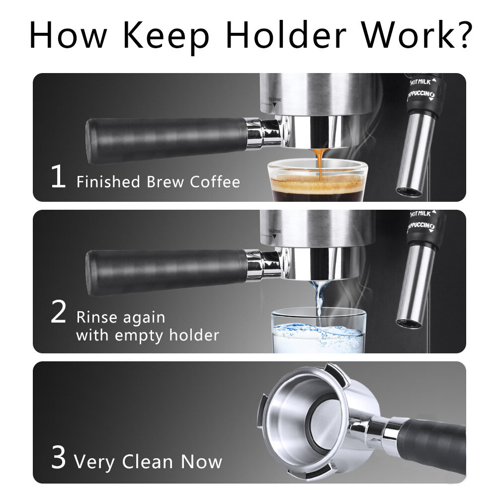 51 мм бездонная корзина фильтра портафильтра без дна, в комплекте 3 ушка, корзина для запасных частей из нержавеющей стали, ручка портафильтра с чистящей щеткой, ложкой, совместимая с машинами EC80, EC685, EC885