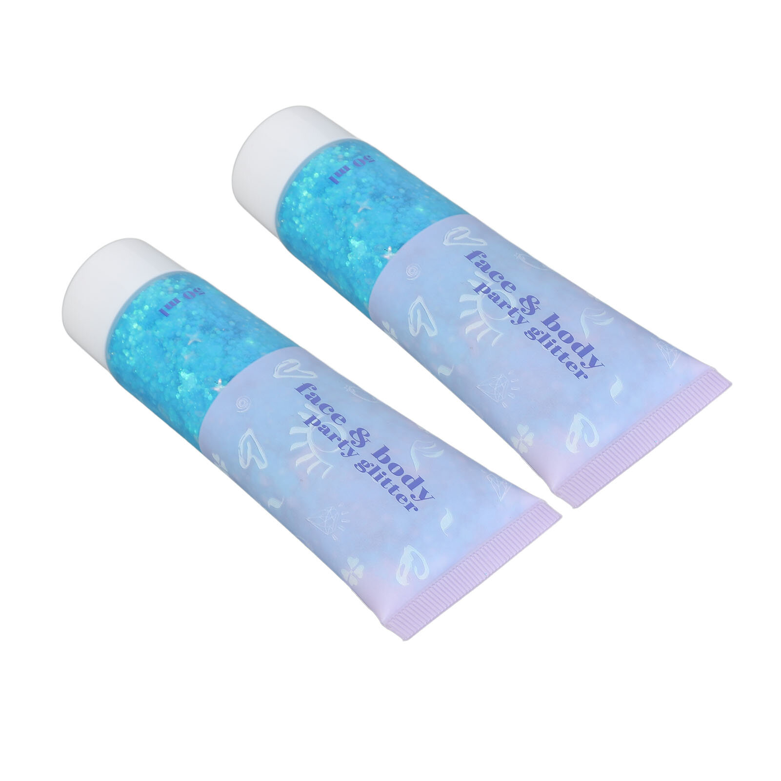 2 шт. гель с блестками для тела, универсальный модный сверкающий, легко чистящийся блеск для лица для рождественской вечеринки, вокального концерта, 50 мл, 09, синий