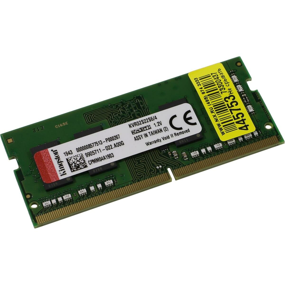 Kingston DDR4 SODIMM 4Gb CL22 (for NoteBook)