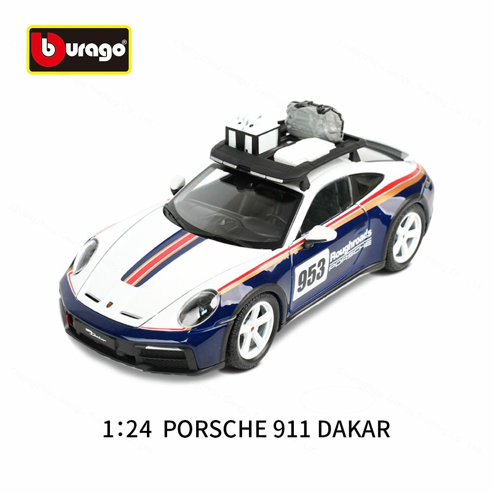 Bburago1:24 Коллекционная модель спортивного автомобиля Porsche 911 Dakar, отлитая под давлением