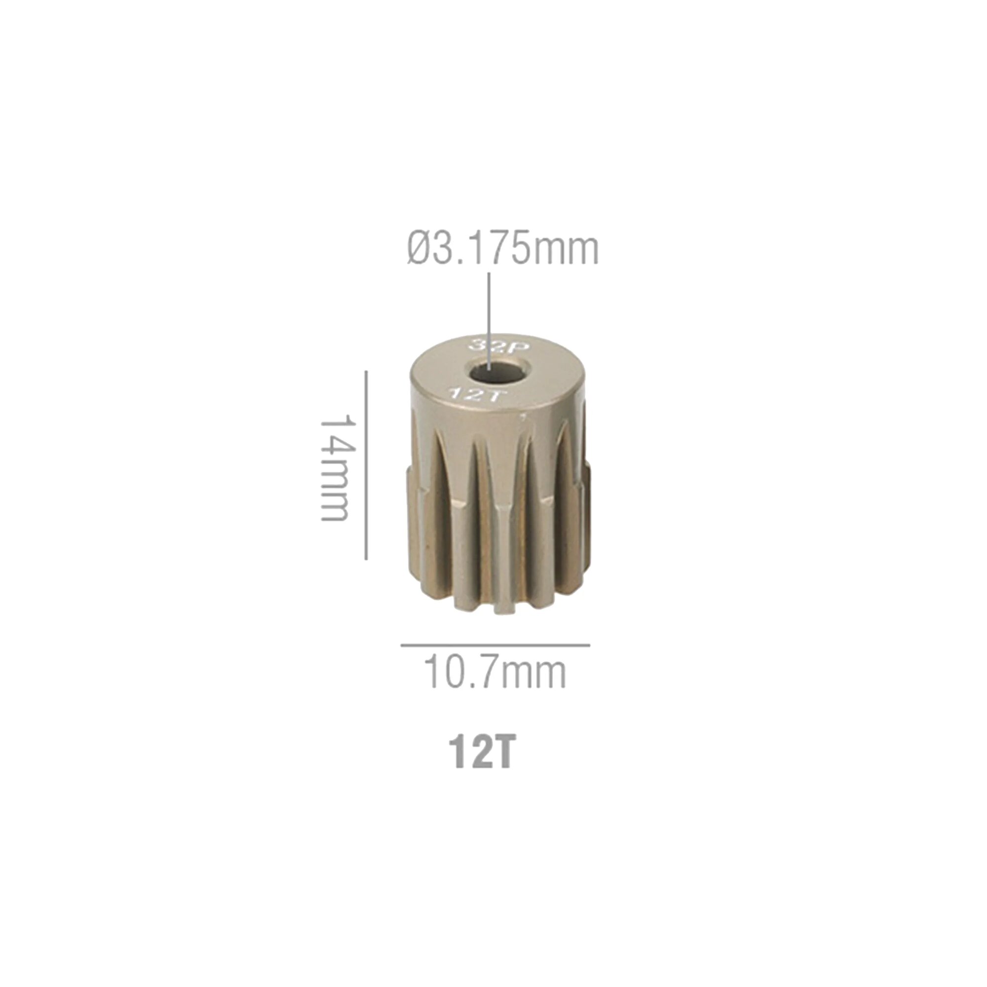 Шестерня металлическая Surpass Hobby 12T 3.175mm