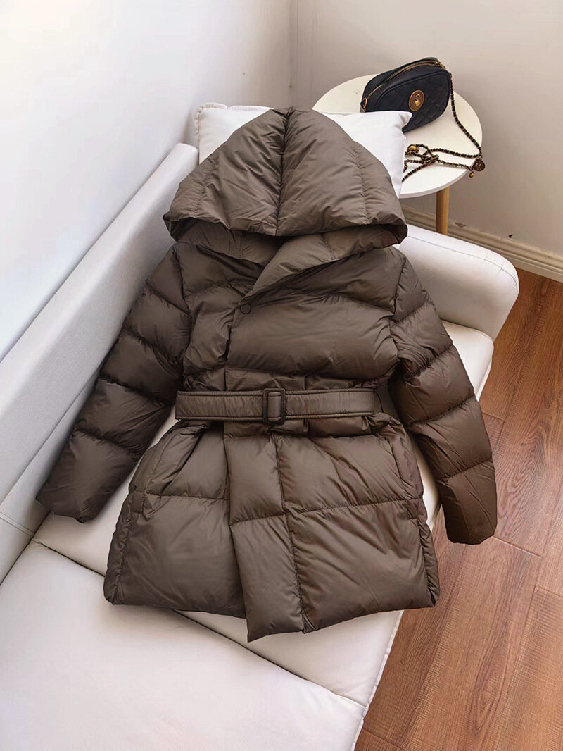 Новая зимняя женская короткая модная теплая куртка-пуховик маленького размера, стильное пальто большого размера с воротником из натурального меха лисы