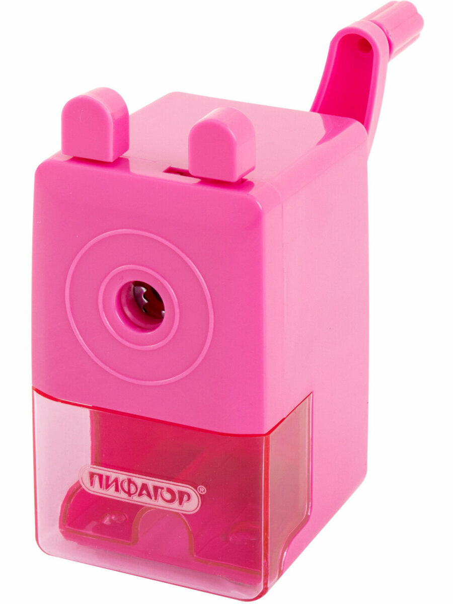 Точилка механическая пифагор "Study", корпус розовый, 229797