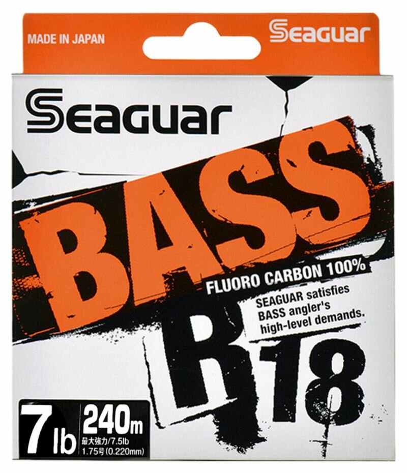 100% Флюорокарбон Seaguar R18 Bass 240м. #1.75 (7Lb/0,220мм.) белый прозрачный