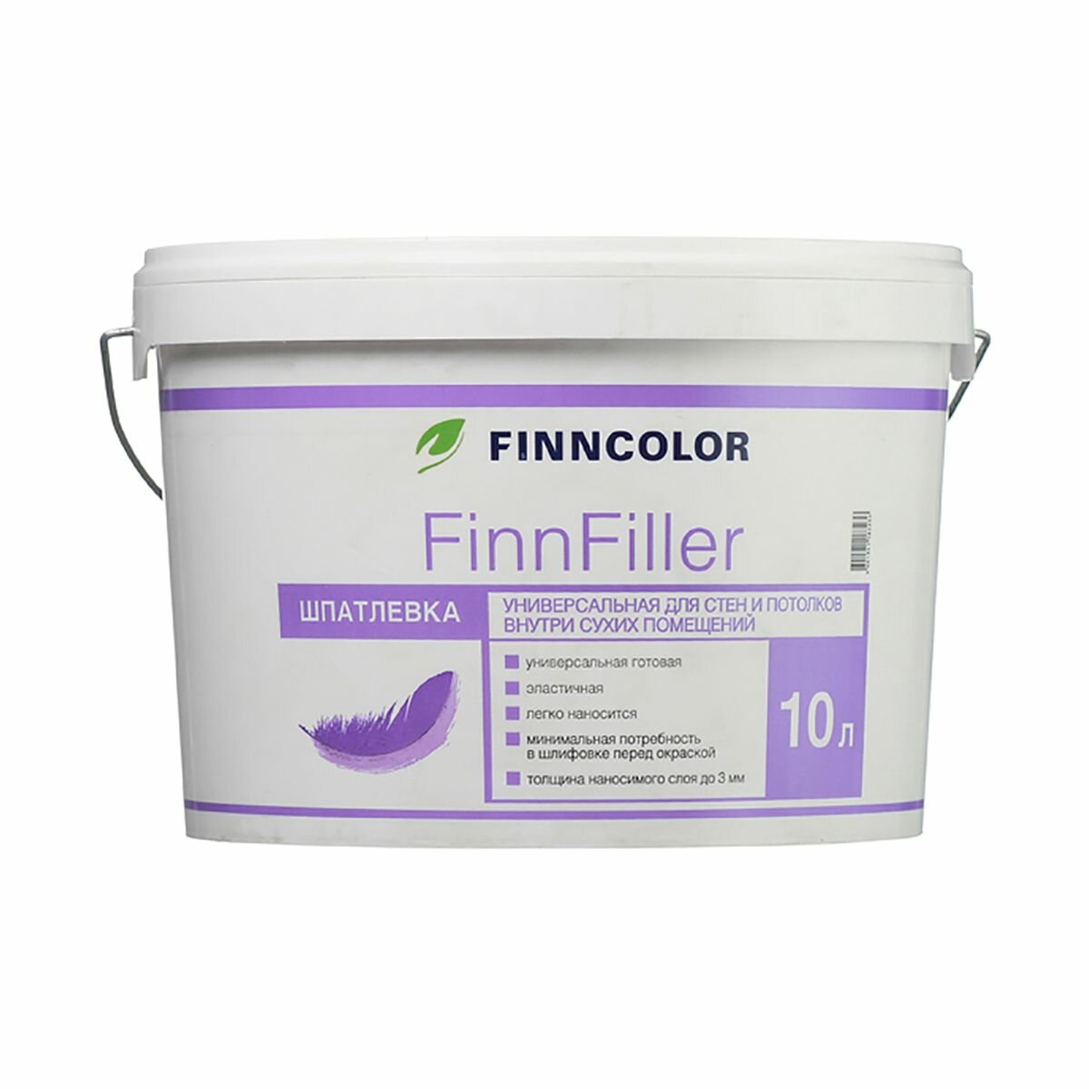 Шпатлевка финишная Finncolor Finnfiller, 10 л, для потолков, эластичность 15%