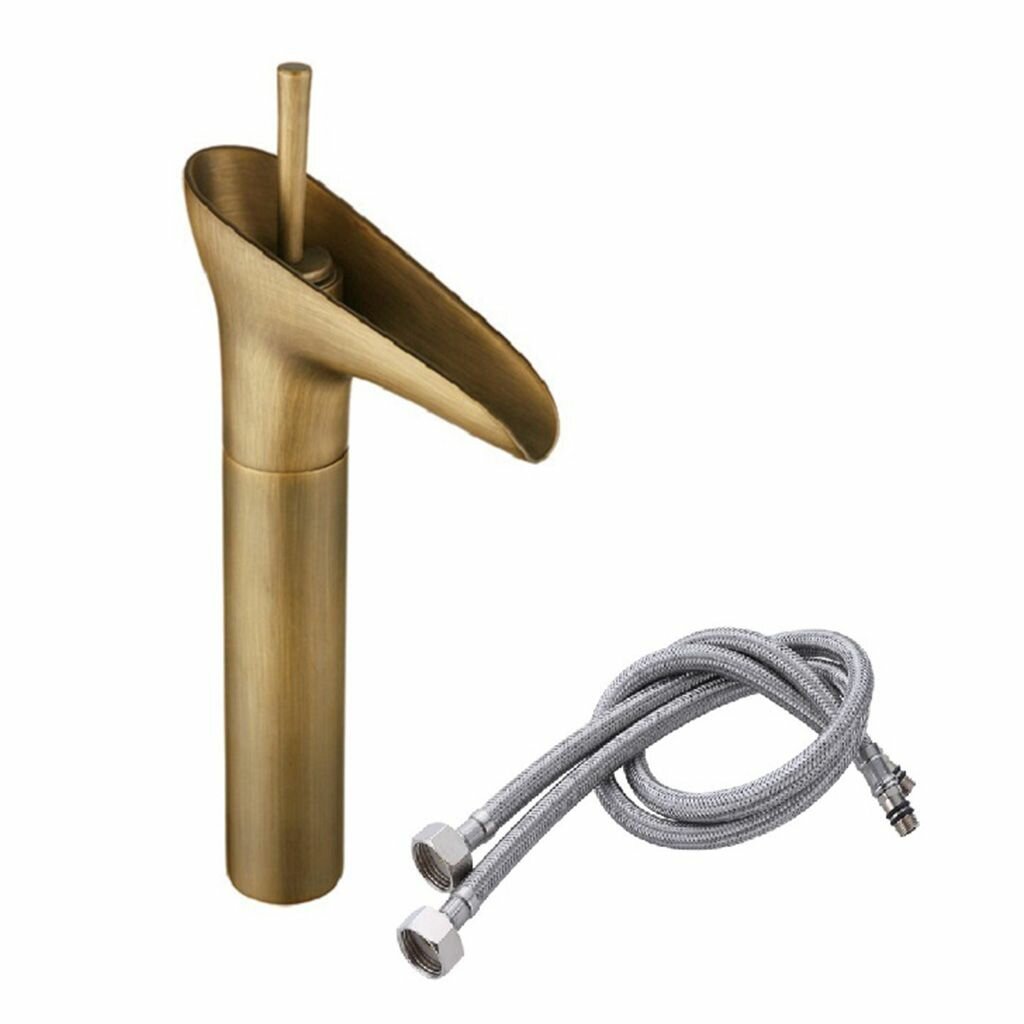 Набор аксессуаров для ванной комнаты, Старинный кран для горячей и холодной воды в виде бокала - антикварный + водопроводная труба