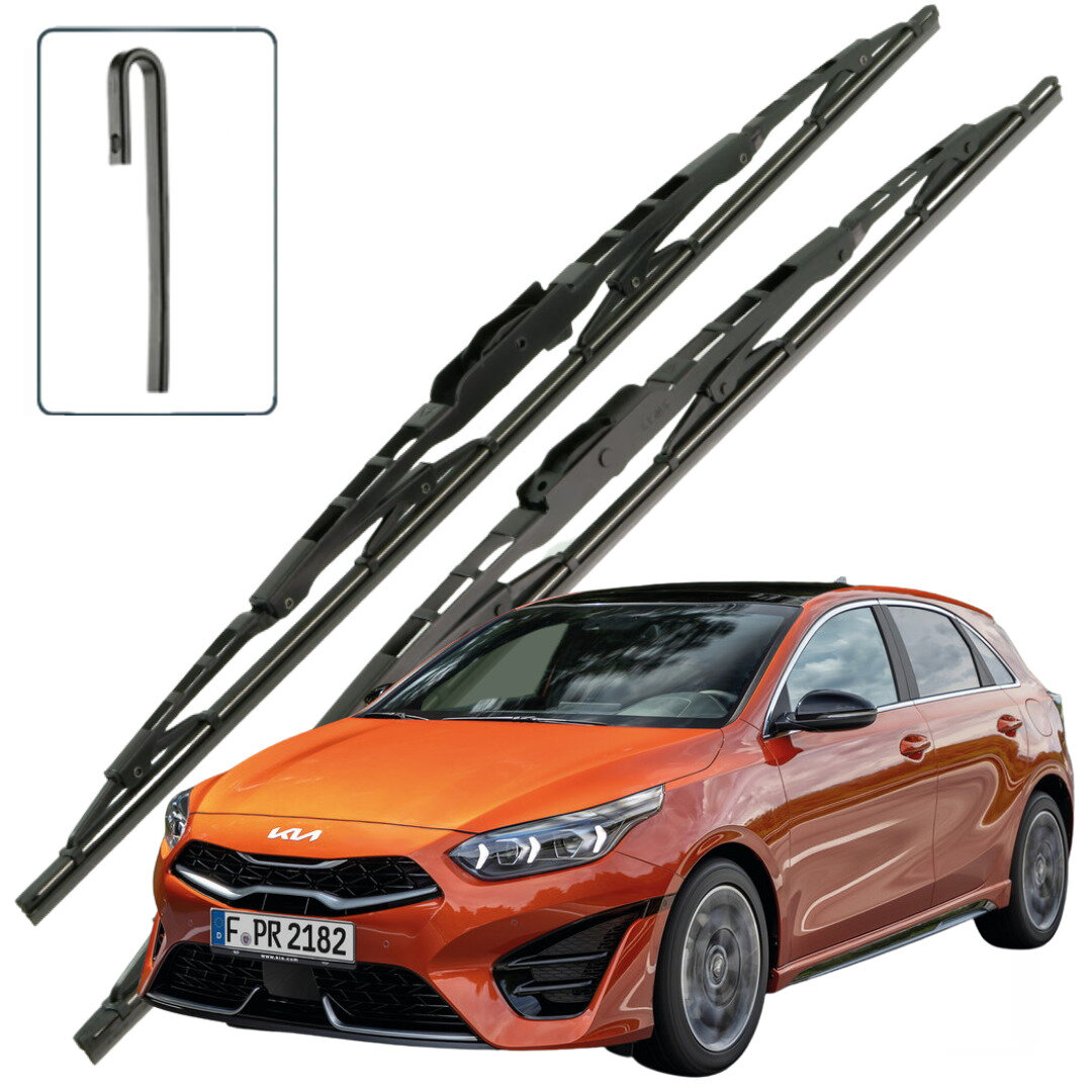 Дворники Kia Ceed (3) CD / Киа Сид хэтчбек 5 дв. рест. 2021 / 2022 Щетки стеклоочистителя каркасные для автомобиля 650мм-400мм к-т 2шт. Товар уцененный