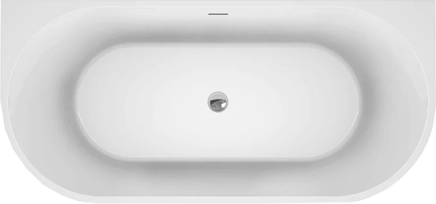 Акриловая ванна BelBagno BB710-1500-750 150x75, пристенная, белая, глянцевая, овальная