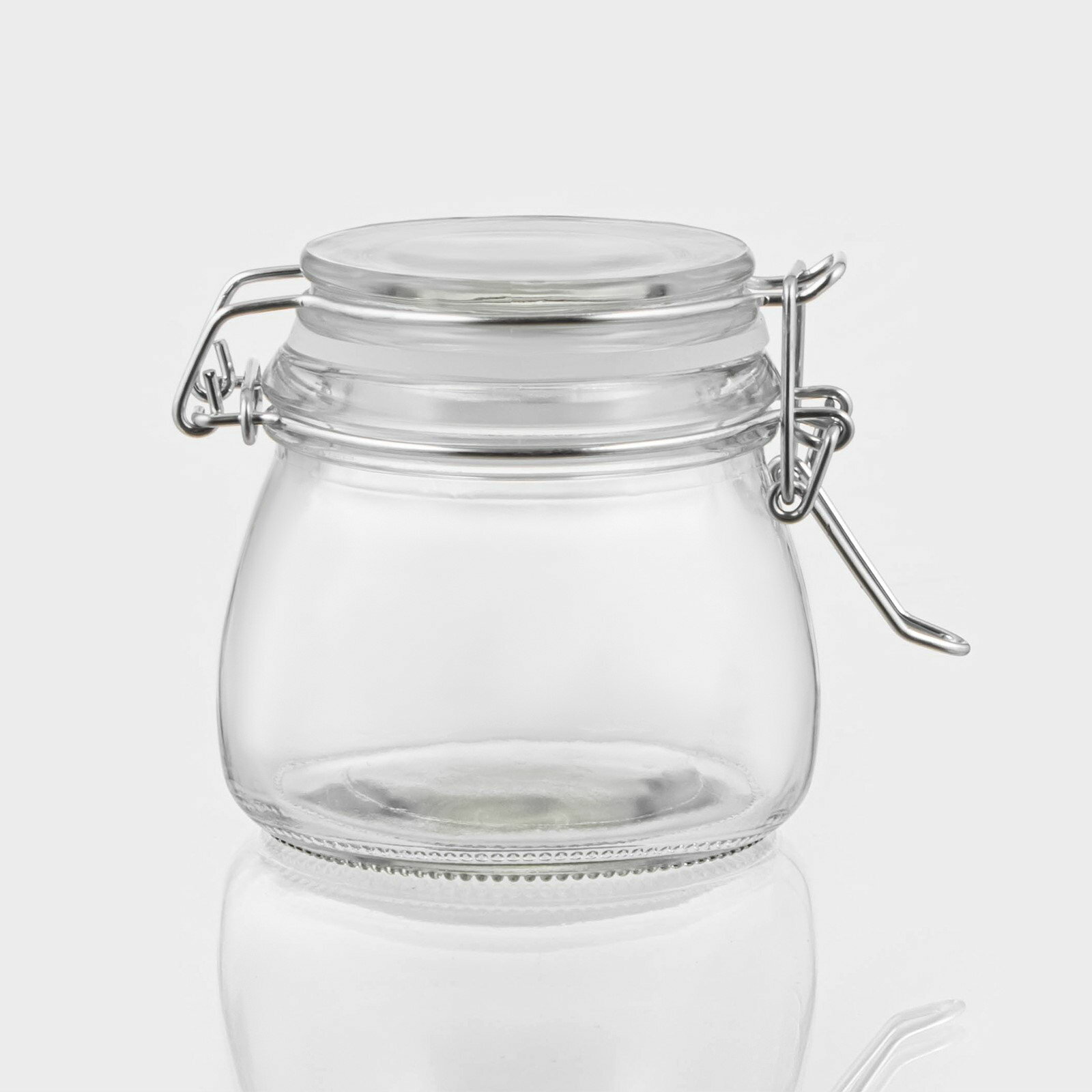 Банка для сыпучих продуктов "Оптима", 100 мл, 9x7.2x7.5 см, с бугельным замком, стекло, прозрачная