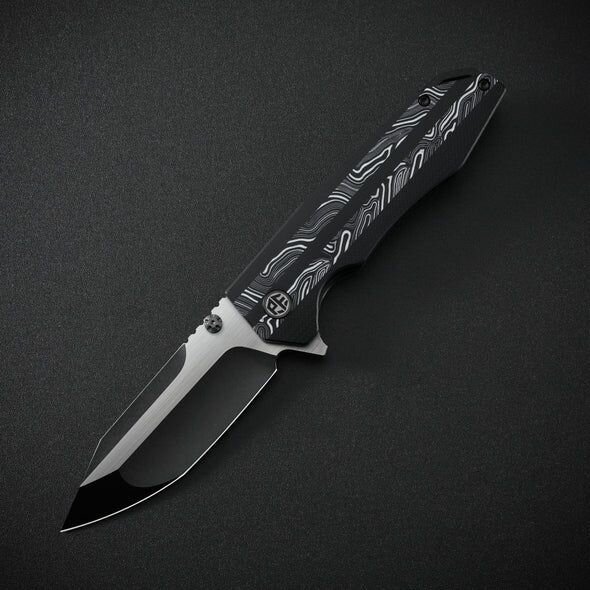 Нож складной Petrified Fish PFP08 Mocado, сталь К110, флиппер на подшипнике