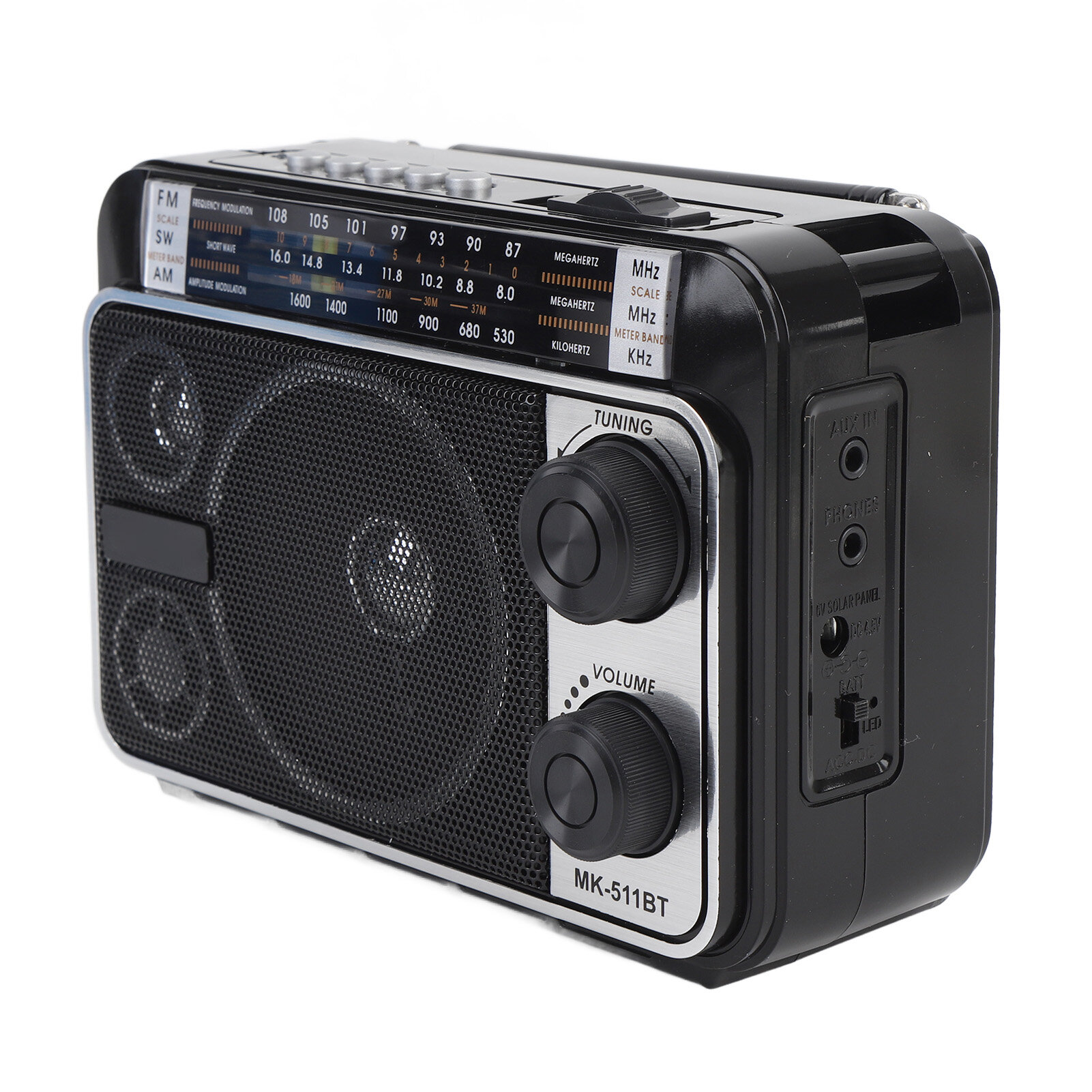 Портативный ретро-радио с двойным источником питания FM AM SW ретро-радио Bluetooth-динамик для дома, улицы, путешествий, вилка США