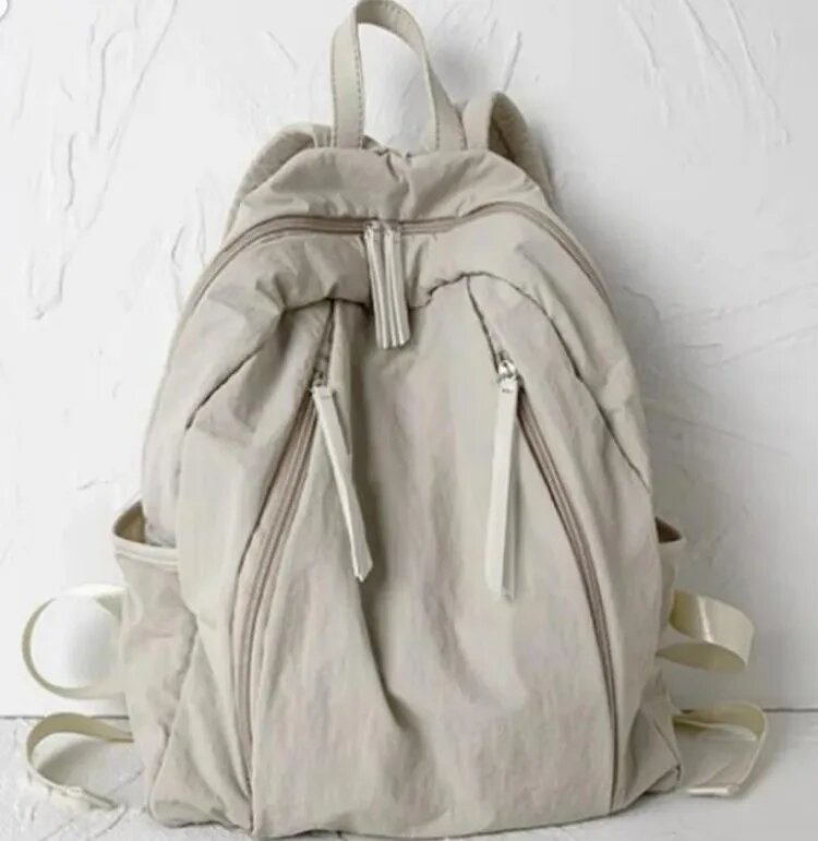 Корейский винтажный однотонный рюкзак, цвет в ассортименте, Apricot, Женский