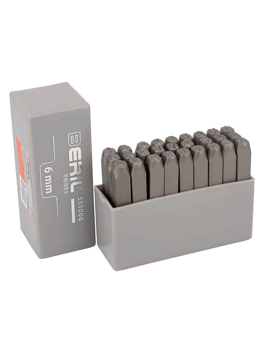 Набор клейм буквенных латиница 6мм стальные BERIL 553006