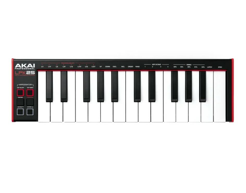 Миди-клавиатура Akai LPK25, 25 клавиш, USB, компактные размеры