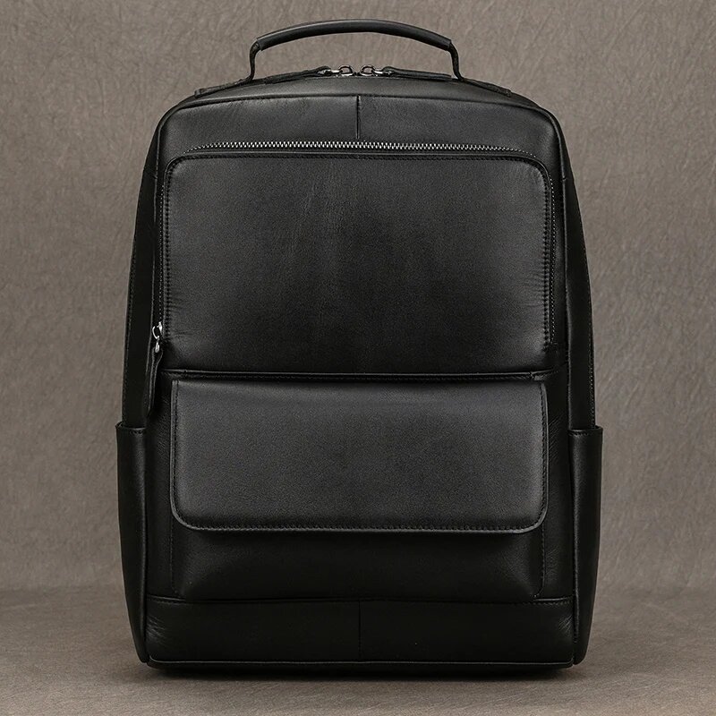 Кожаный рюкзак Crazy Horse для мужчин, мужские рюкзаки из натуральной кожи для Design1 Black