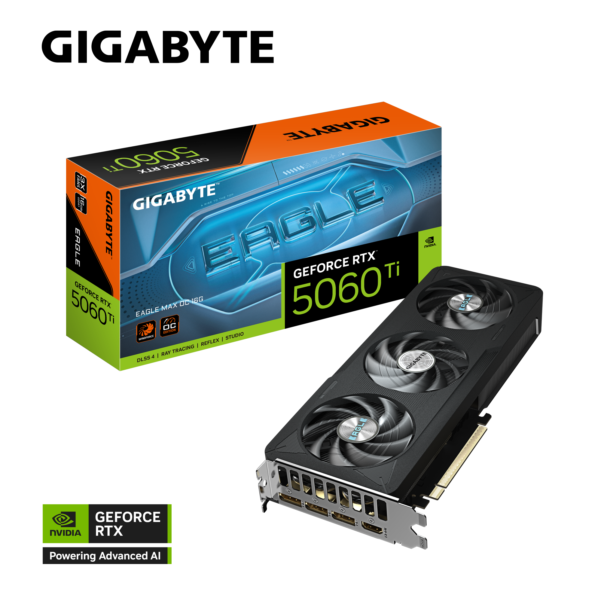 Видеокарта GIGABYTE GeForce RTX 5060 Ti EAGLE MAX OC 16GB (GV-N506TEAGLEMAX OC-16GD)