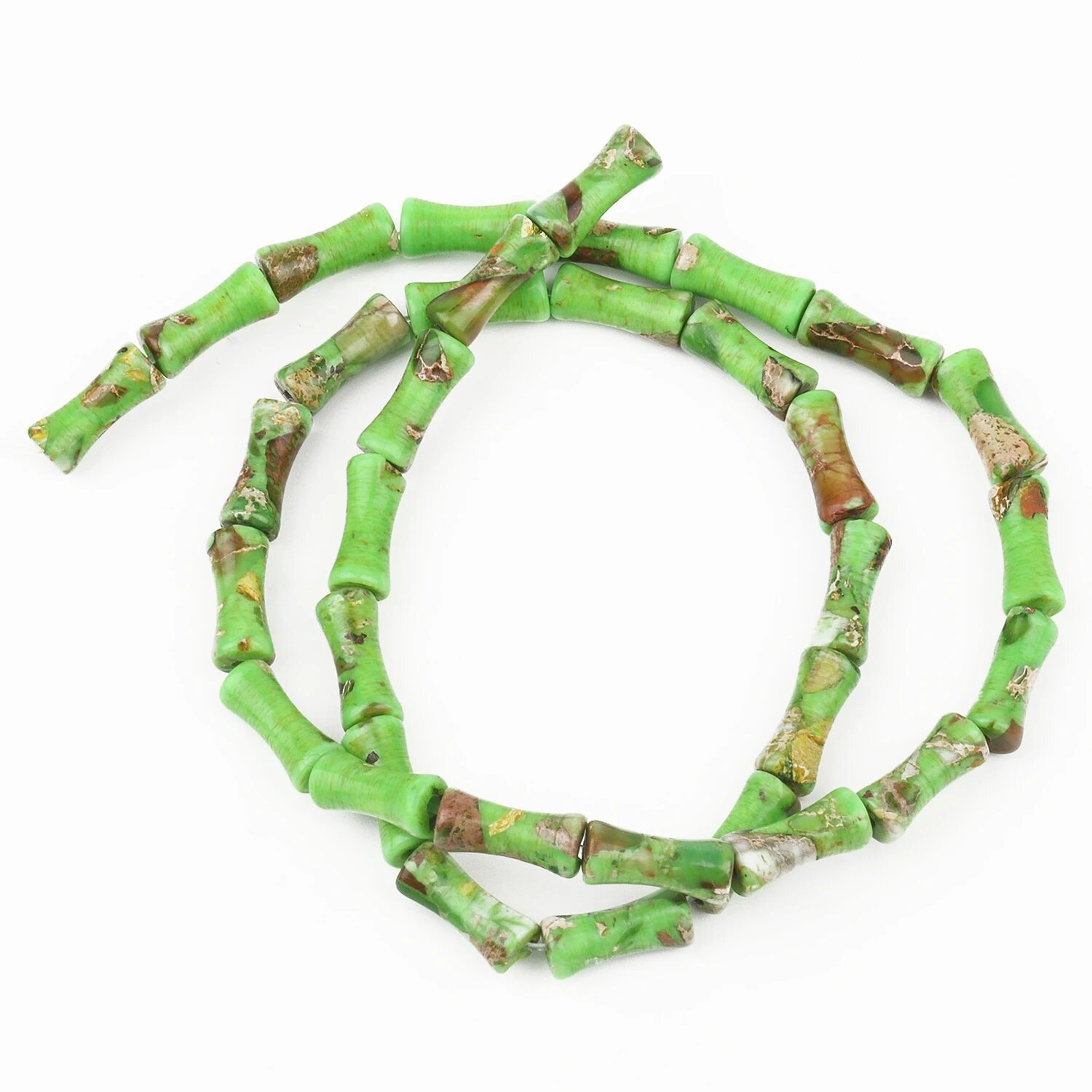 Бусины из императорской яшмы GMB724 5x12 мм Зеленый, green