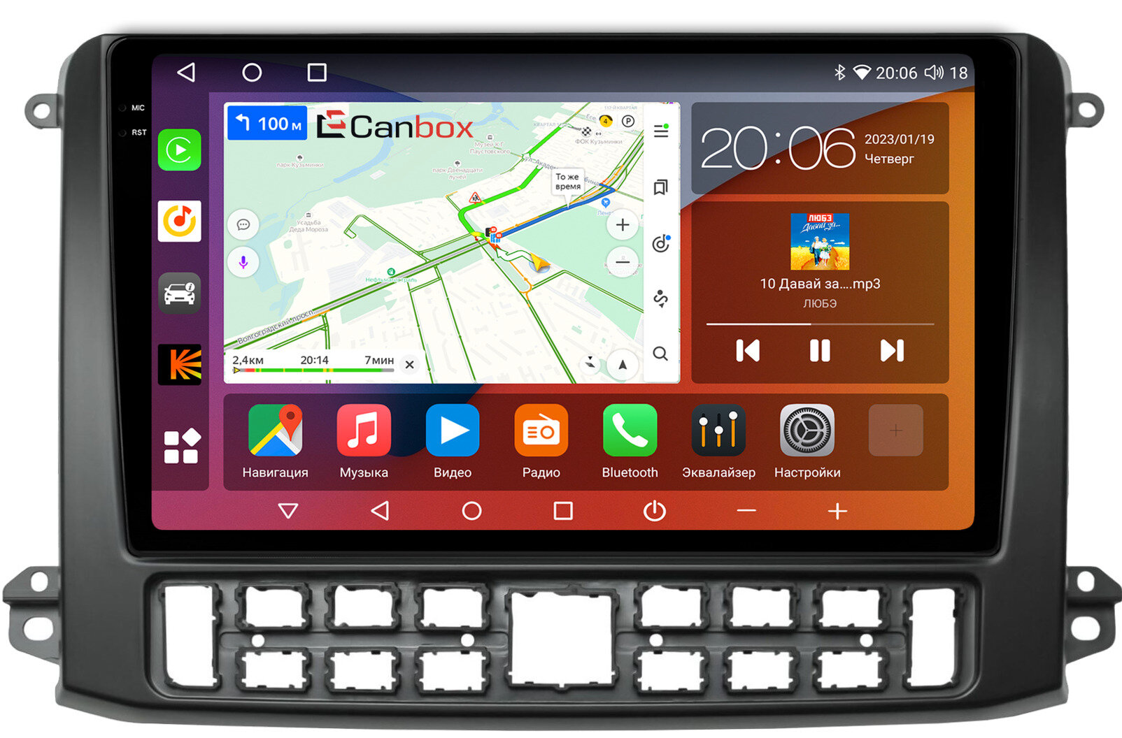 Штатная магнитола GAZ Газел НН (Gazele NN) (черная) Canbox H-Line 2K 4185-10-0551 Android 10 (4G-SIM, 6/128, DSP, QLed)