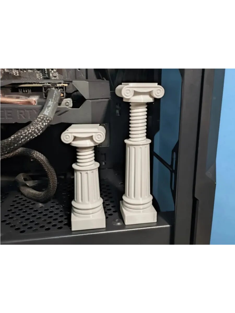 Держатель для видеокарты (9-12см, 3д-печать, цвет: белый, PETG)