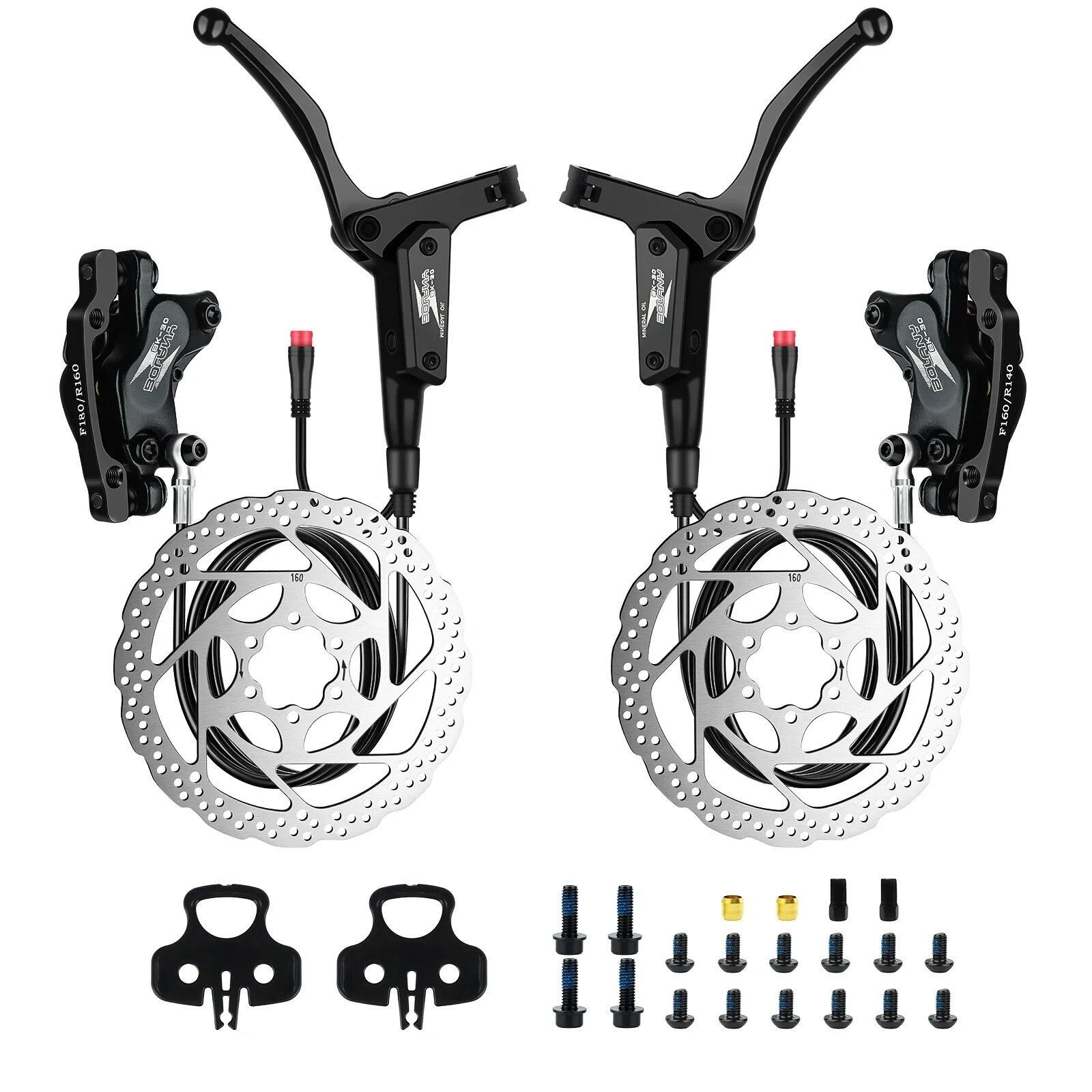BOLANY Электрический велосипед 4-поршневые гидравлические тормоза с тормозными дисками 160 мм MTB горный велосипед 4-поршневые гидравлические тормоза для электронного велосипеда