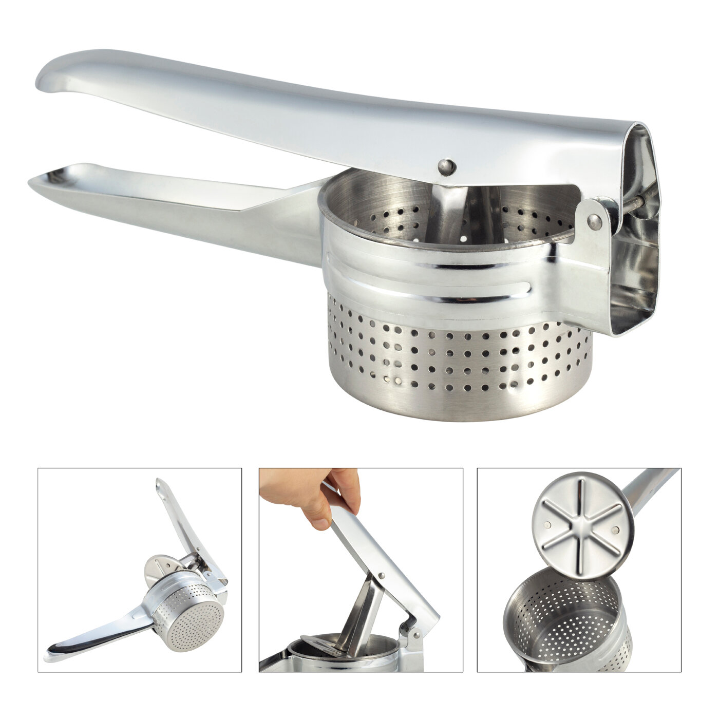 Пресс для пюре из нержавеющей стали Kamille КМ-8857 (серебристый)