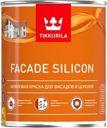 Краска Фасадная Tikkurila Facade Silicon 2.7л Силикон-Акриловая, Глубокоматовая Белая / Тиккурила Фасад Силикон.
