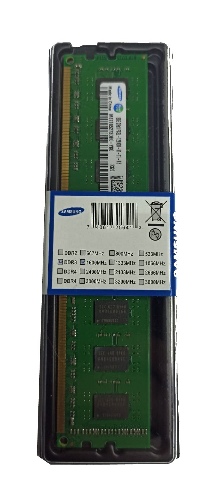 Оперативная память Samsung [M471B5273DH0-YK0] 8 ГБ DDR3L