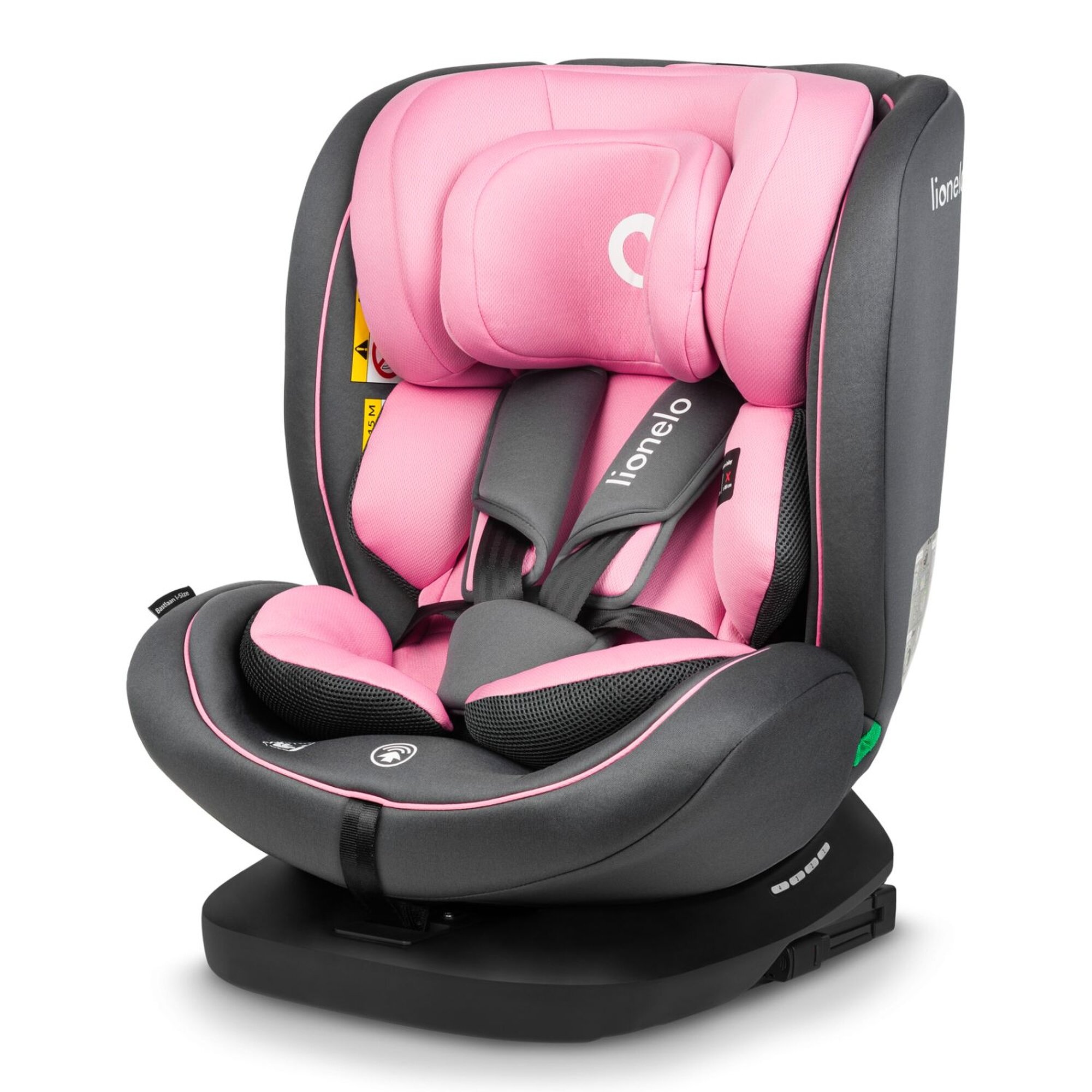 Автокресло Lionelo "Bastiaan i-Size", для детей от 0 до 36 кг, Isofix, поворотное, розовое