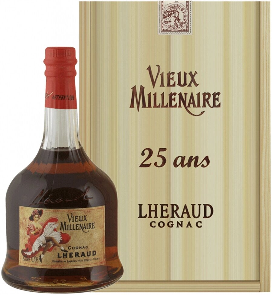 Коньяк Lheraud Cognac "Vieux Millenaire", wooden box, 0.7 л
