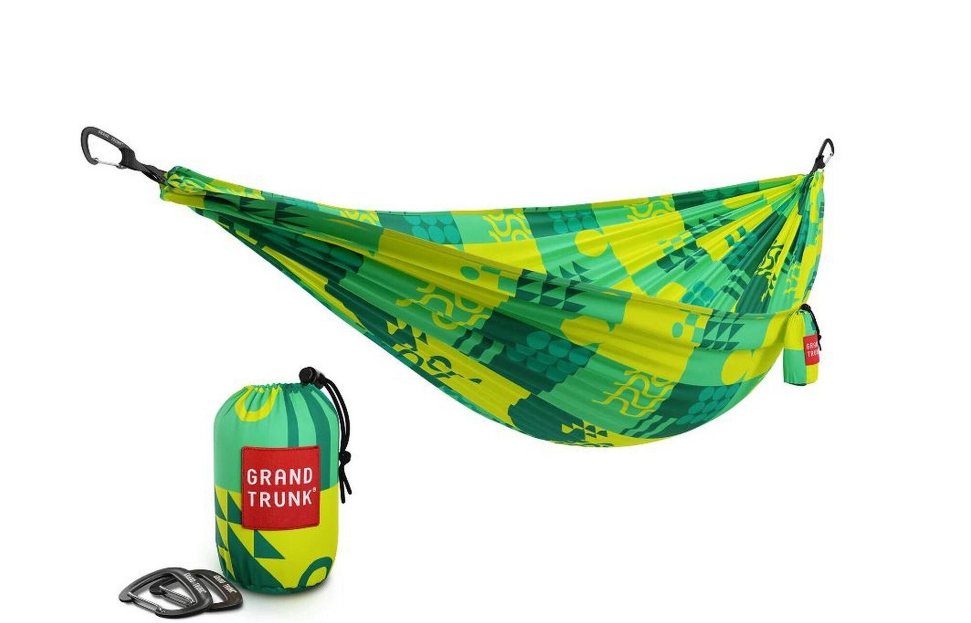 Decathlon Двухместный гамак Grand Trunk Trunk Tech Double Prints, 335x200 см, 40D нейлон, до 226 кг, светло-зеленый