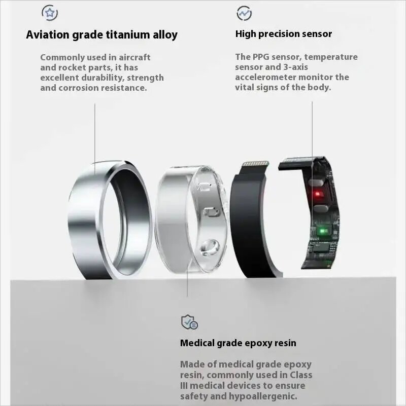 DIXSG RingConn Gen 2 умное кольцо 10, Silver — фото 1