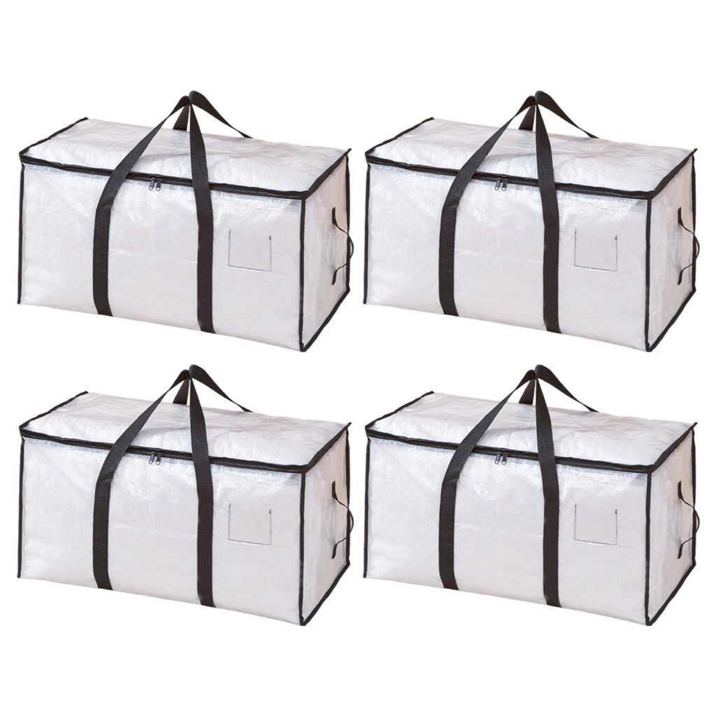 Прочный тканевый мешок для хранения одежды Видимый узор Большой водонепроницаемый контейнер с сетчатыми ручками