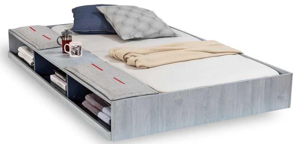 Выдвижная кровать Cilek Trio ЛДСП, серая, для детей, 190х90 см