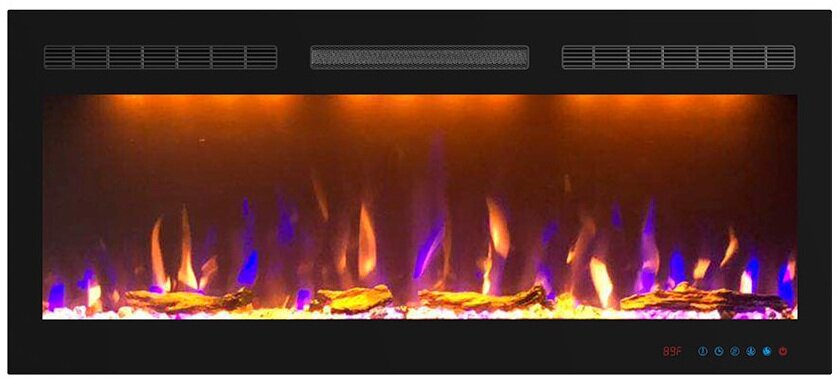 Камин электрический Crystal 40, обогрев, звуковые эффекты, сенсорная панель (электрокамин)